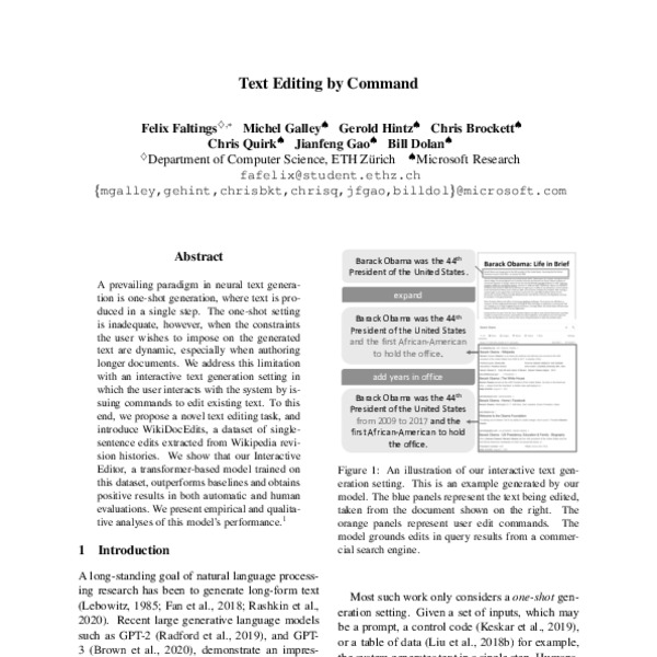 Text Editing by Command - ACL Anthology