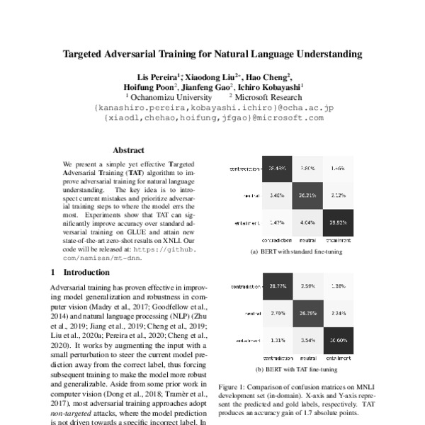 Targeted Adversarial Training for Natural Language Understanding - ACL ...