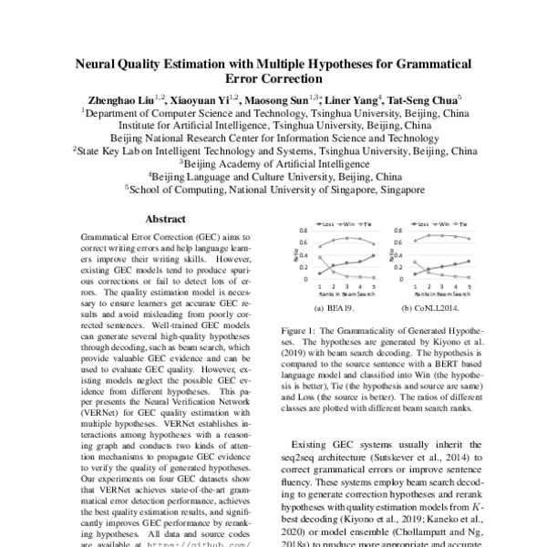 Neural Quality Estimation with Multiple Hypotheses for Grammatical Error Correction - ACL Anthology