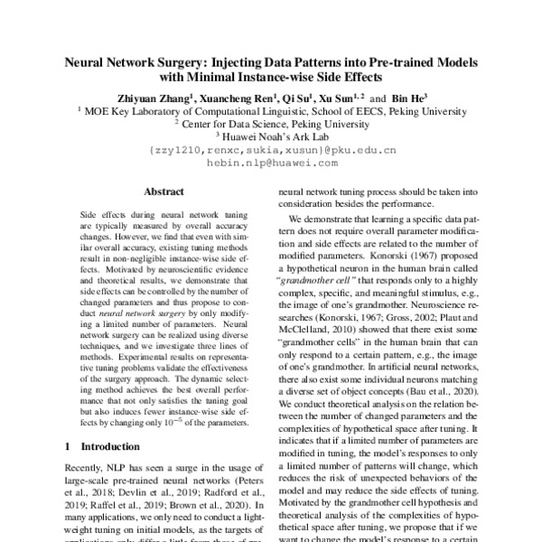 Neural Network Surgery: Injecting Data Patterns into Pre-trained Models with Minimal Instance ...