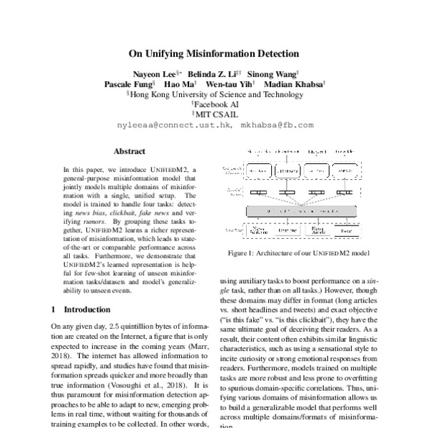 On Unifying Misinformation Detection - ACL Anthology