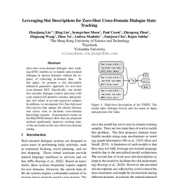 Leveraging Slot Descriptions for Zero-Shot Cross-Domain Dialogue StateTracking - ACL Anthology