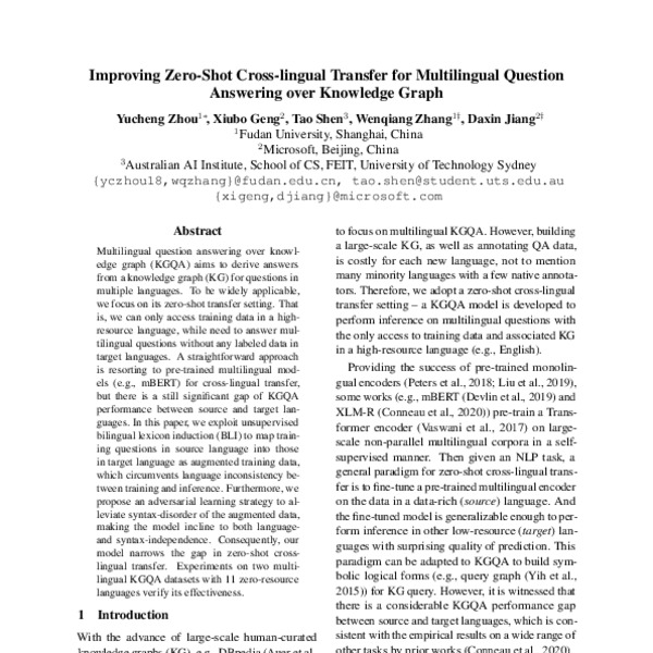 Improving Zero-Shot Cross-lingual Transfer for Multilingual Question ...