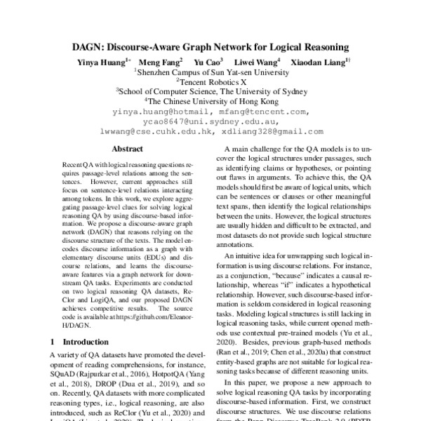 DAGN: Discourse-Aware Graph Network for Logical Reasoning - ACL Anthology