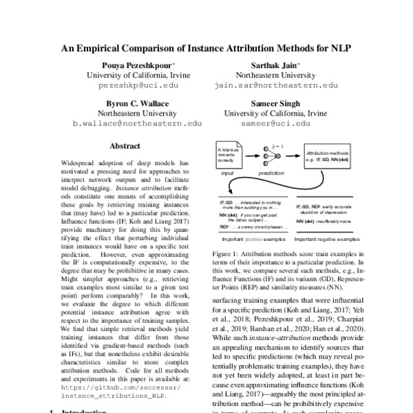An Empirical Comparison of Instance Attribution Methods for NLP - ACL Anthology