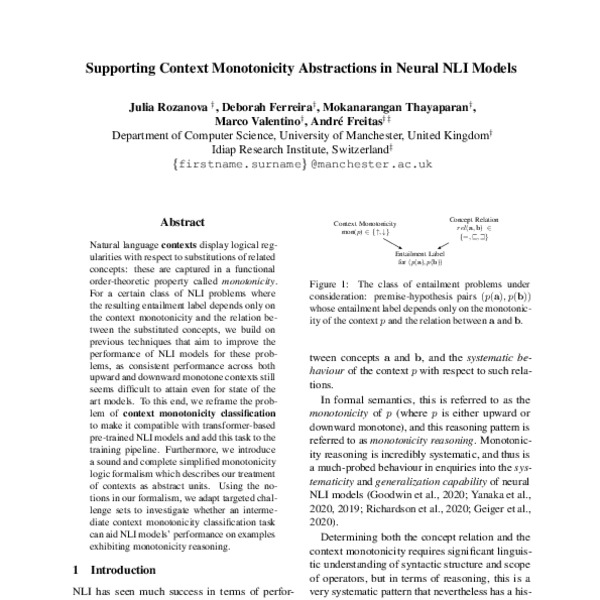 Supporting Context Monotonicity Abstractions In Neural Nli Models Acl Anthology