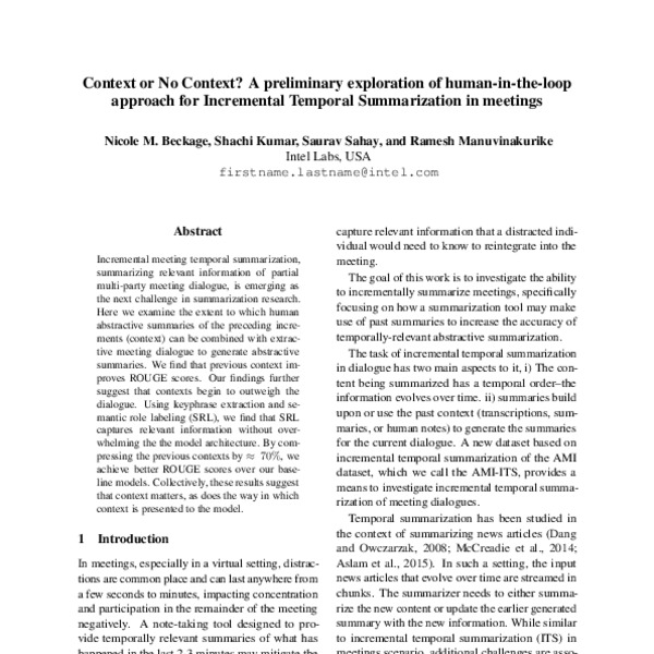 Context Or No Context A Preliminary Exploration Of Human In The Loop Approach For Incremental