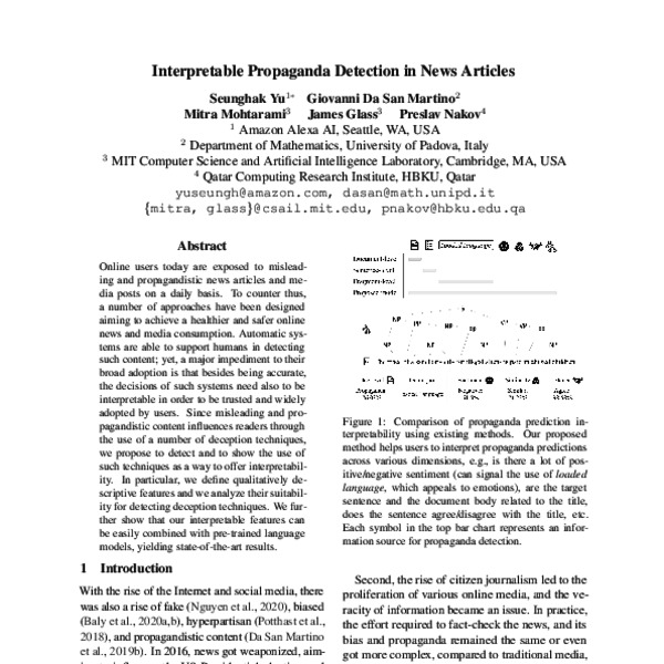Interpretable Propaganda Detection In News Articles Acl Anthology