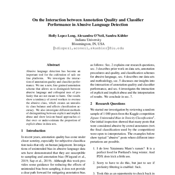 On the Interaction between Annotation Quality and Classifier ...