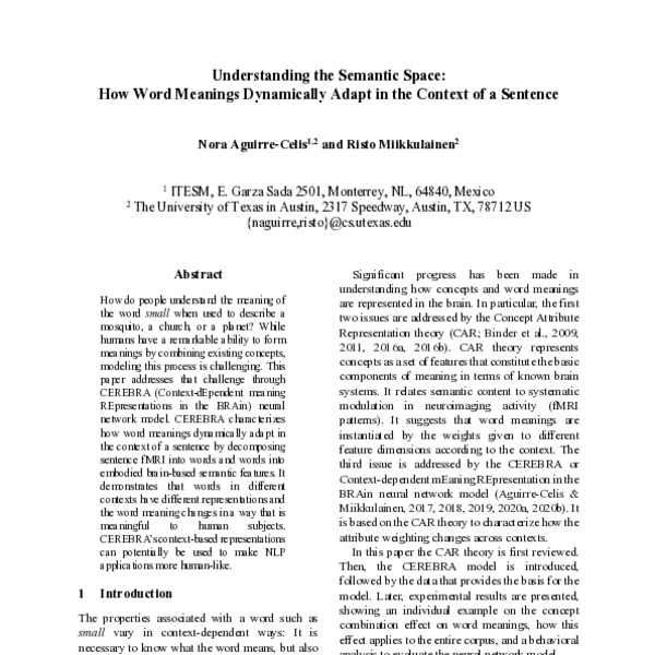 Understanding the Semantic Space: How Word Meanings Dynamically Adapt ...
