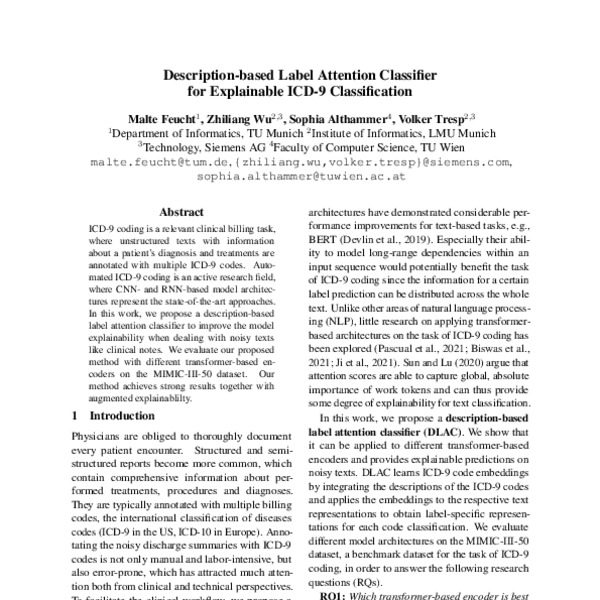Description-based Label Attention Classifier for Explainable ICD-9 Classification - ACL Anthology