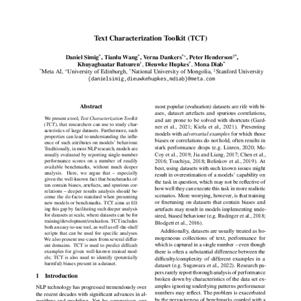 Text Characterization Toolkit (TCT) - ACL Anthology