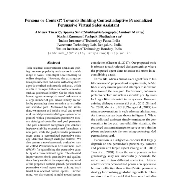 Persona or Context? Towards Building Context adaptive Personalized ...