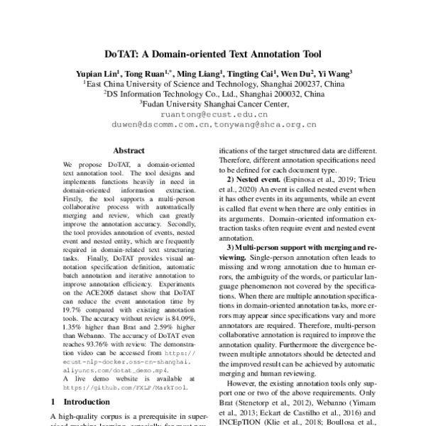 DoTAT: A Domain-oriented Text Annotation Tool - ACL Anthology