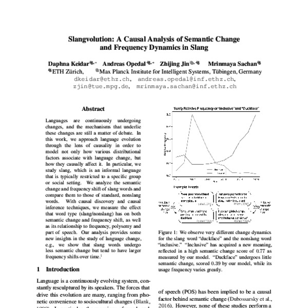Slangvolution: A Causal Analysis of Semantic Change and Frequency ...