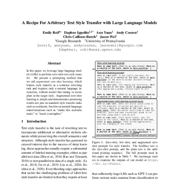 A Recipe For Arbitrary Text Style Transfer With Large Language Models