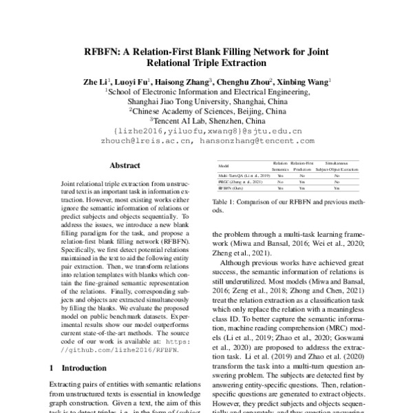 RFBFN: A Relation-First Blank Filling Network for Joint Relational ...