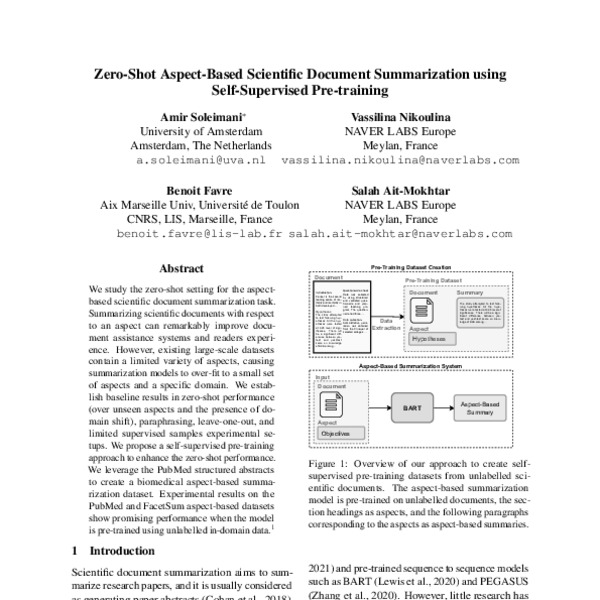 Zero-Shot Aspect-Based Scientific Document Summarization using Self ...