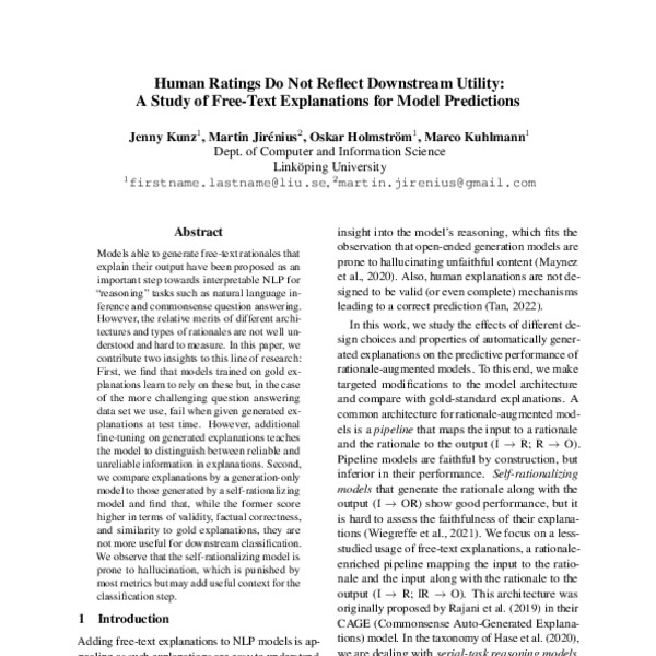 Human Ratings Do Not Reflect Downstream Utility: A Study of Free-Text ...