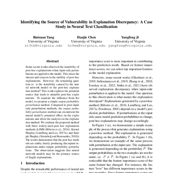 Identifying the Source of Vulnerability in Explanation Discrepancy: A Case Study in Neural Text ...