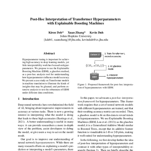 Post-Hoc Interpretation of Transformer Hyperparameters with Explainable Boosting Machines - ACL ...