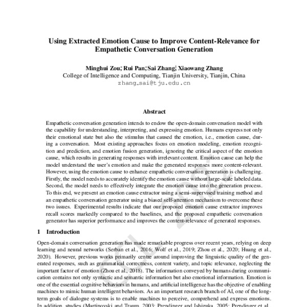 Using Extracted Emotion Cause to Improve Content-Relevance for ...