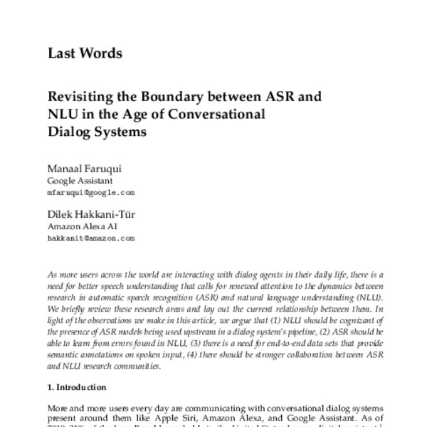Revisiting the Boundary between ASR and NLU in the Age of ...