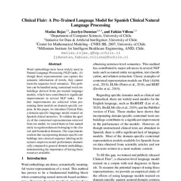 Clinical Flair: A Pre-Trained Language Model for Spanish Clinical ...