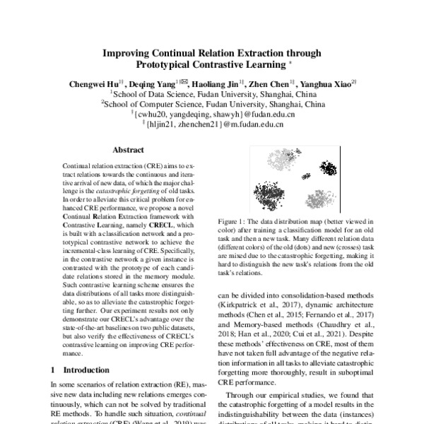 Improving Continual Relation Extraction Through Prototypical Contrastive Learning Acl Anthology