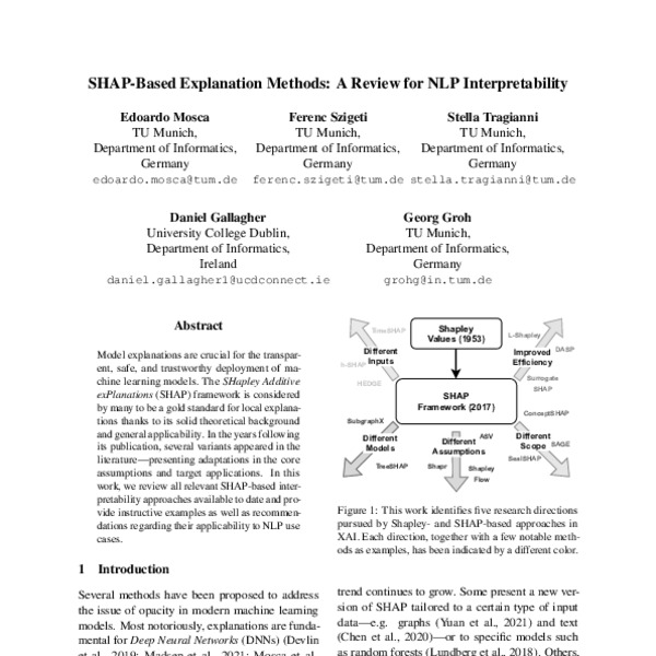 Shap Based Explanation Methods A Review For Nlp Interpretability Acl Anthology