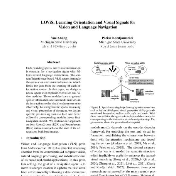 LOViS: Learning Orientation and Visual Signals for Vision and Language Navigation - ACL Anthology