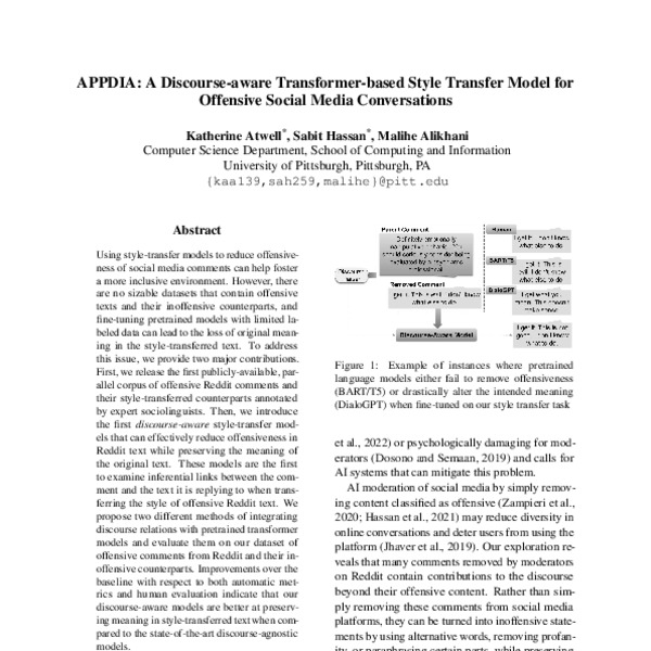 APPDIA: A Discourse-aware Transformer-based Style Transfer Model for Offensive Social Media ...