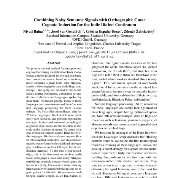 Combining Noisy Semantic Signals with Orthographic Cues: Cognate ...