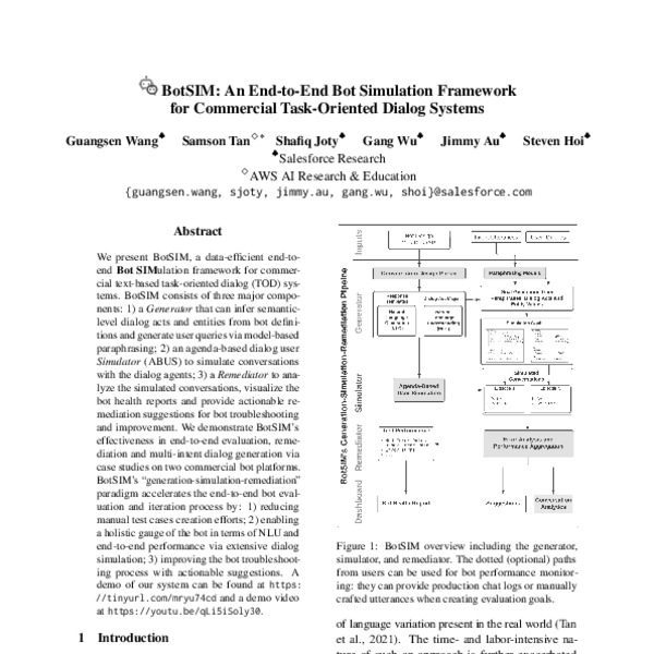 BotSIM: An End-to-End Bot Simulation Framework for Commercial Task-Oriented Dialog Systems - ACL ...