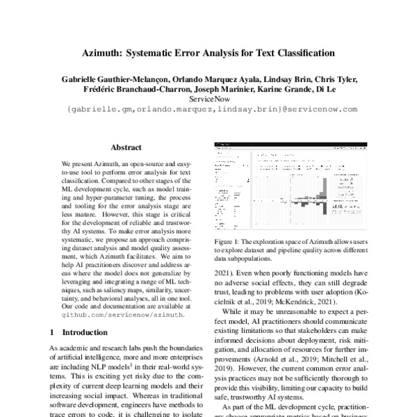 Azimuth: Systematic Error Analysis for Text Classification - ACL Anthology