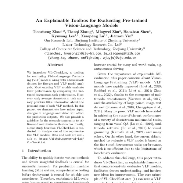 An Explainable Toolbox for Evaluating Pre-trained Vision-Language Models - ACL Anthology