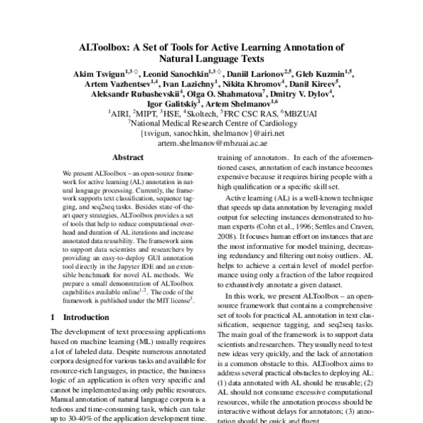 ALToolbox: A Set of Tools for Active Learning Annotation of Natural ...