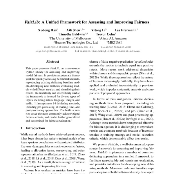 FairLib: A Unified Framework for Assessing and Improving Fairness - ACL ...