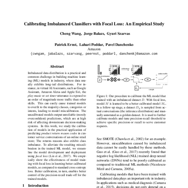 Calibrating Imbalanced Classifiers with Focal Loss: An Empirical Study - ACL Anthology