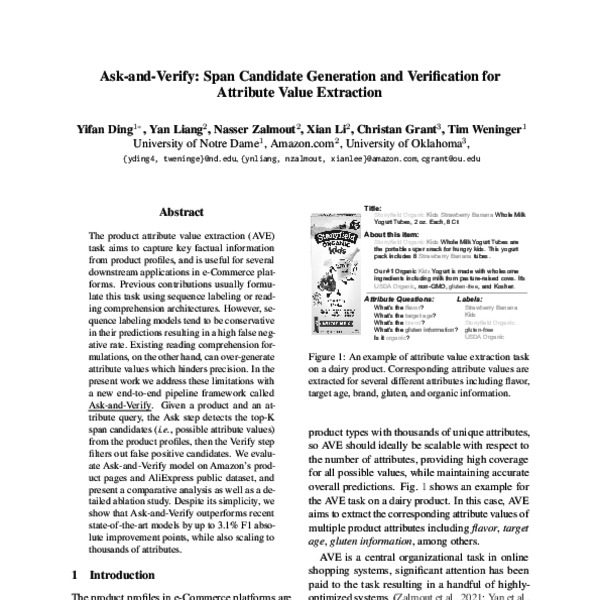 Ask And Verify Span Candidate Generation And Verification For Attribute Value Extraction Acl