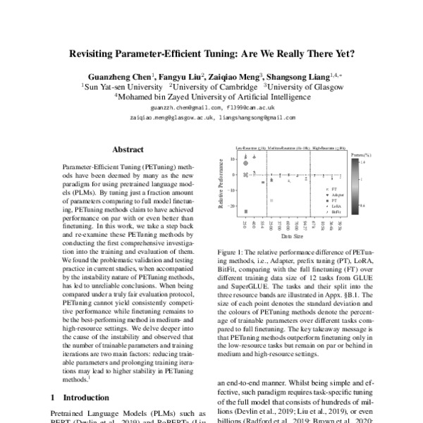 Revisiting Parameter Efficient Tuning Are We Really There Yet Acl