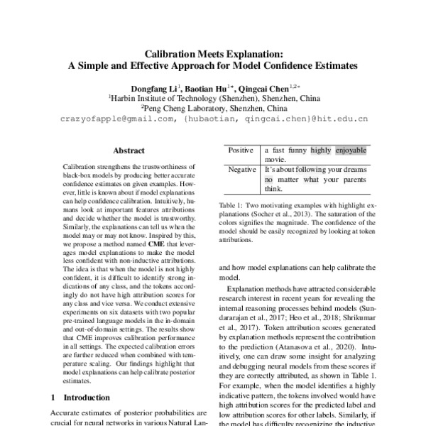 Calibration Meets Explanation: A Simple and Effective Approach for ...