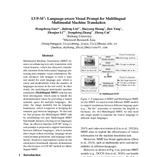 LVP-M3: Language-aware Visual Prompt for Multilingual Multimodal Machine Translation - ACL Anthology