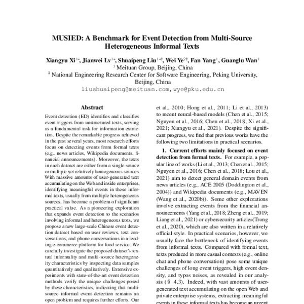 Musied A Benchmark For Event Detection From Multi Source Heterogeneous