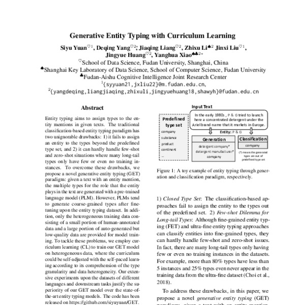 Generative Entity Typing with Curriculum Learning - ACL Anthology