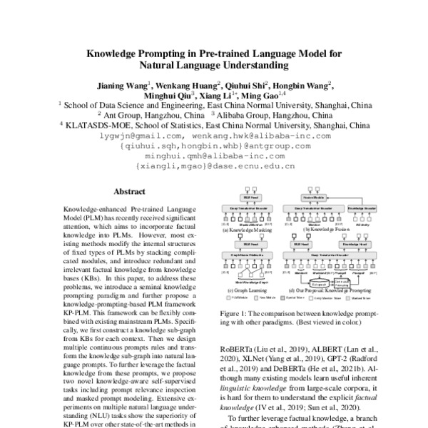 Knowledge Prompting in Pre-trained Language Model for Natural Language Understanding - ACL Anthology