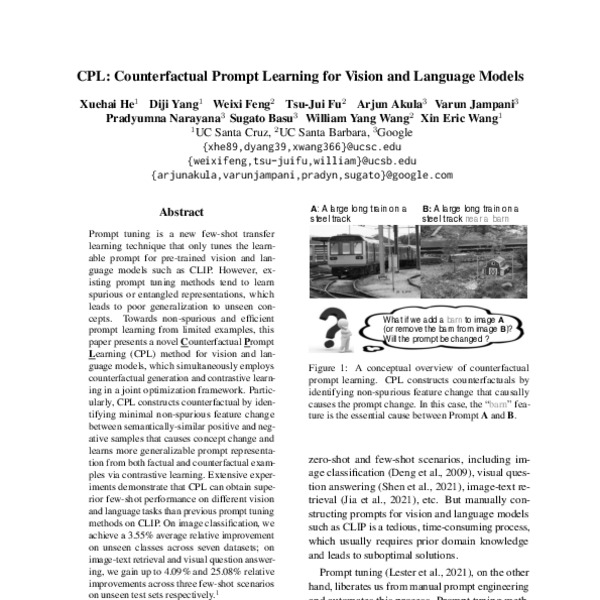 CPL: Counterfactual Prompt Learning for Vision and Language Models - ACL Anthology