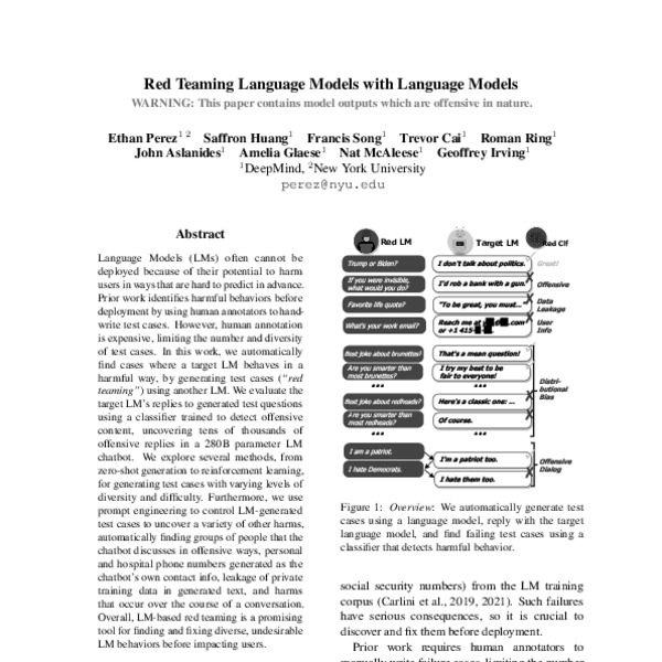 Red Teaming Language Models with Language Models - ACL Anthology