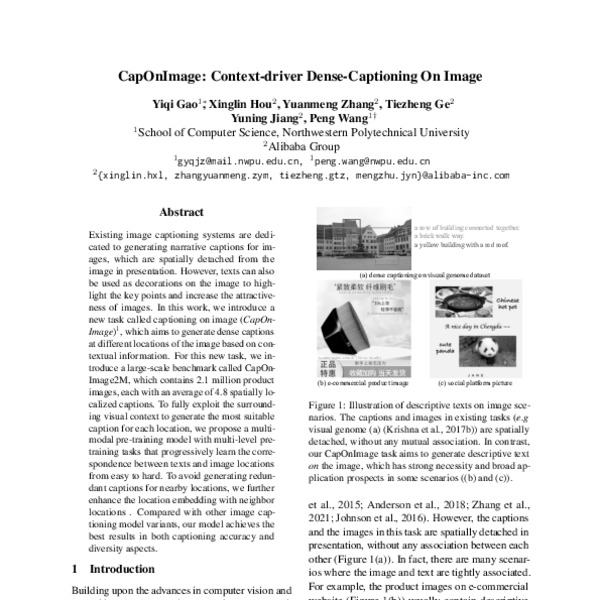 CapOnImage: Context-driven Dense-Captioning on Image - ACL Anthology