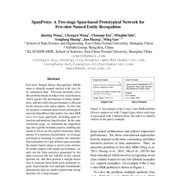 Spanproto A Two Stage Span Based Prototypical Network For Few Shot Named Entity Recognition